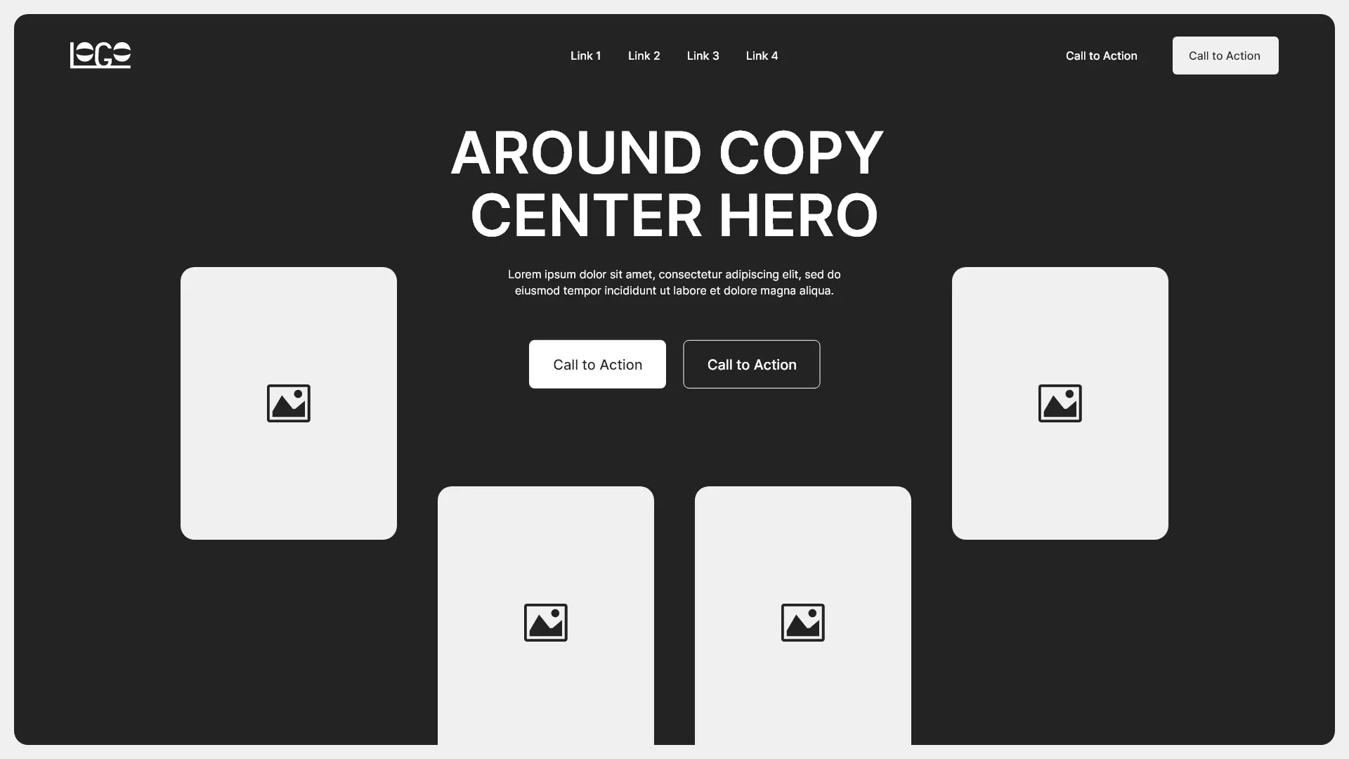 Images Surrounding Center Aligned Content