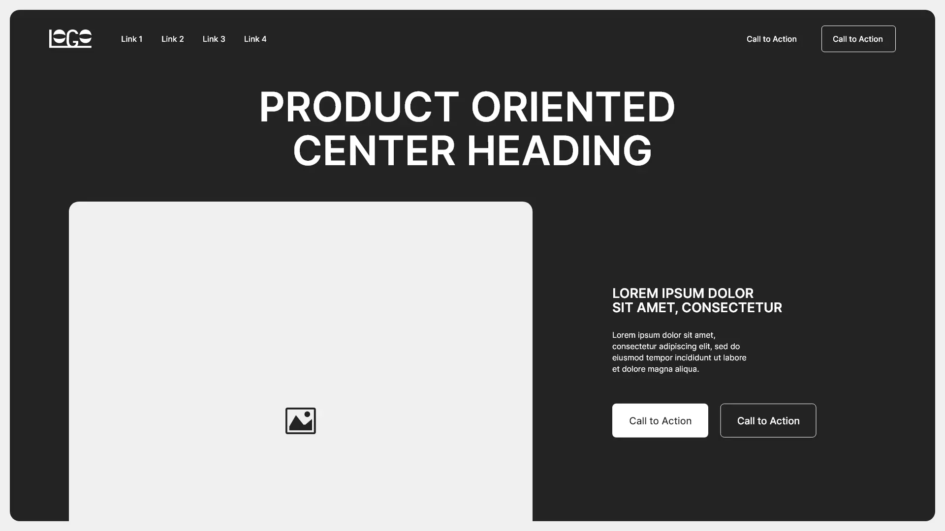Center Aligned Heading, Product Image and Content